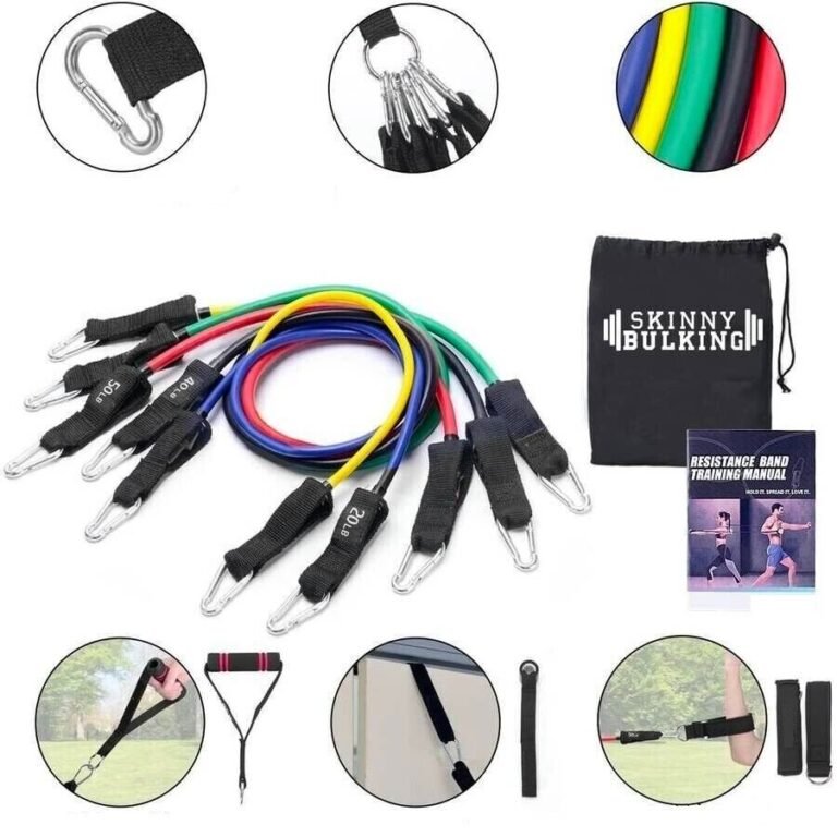 Resistance Bands Set, 30–50 lb, 11-Piece, Includes Bag and Instructions ...